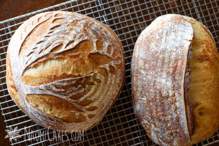 Easy No-Knead White Sourdough Bread [Recipe] - NaomiCakes