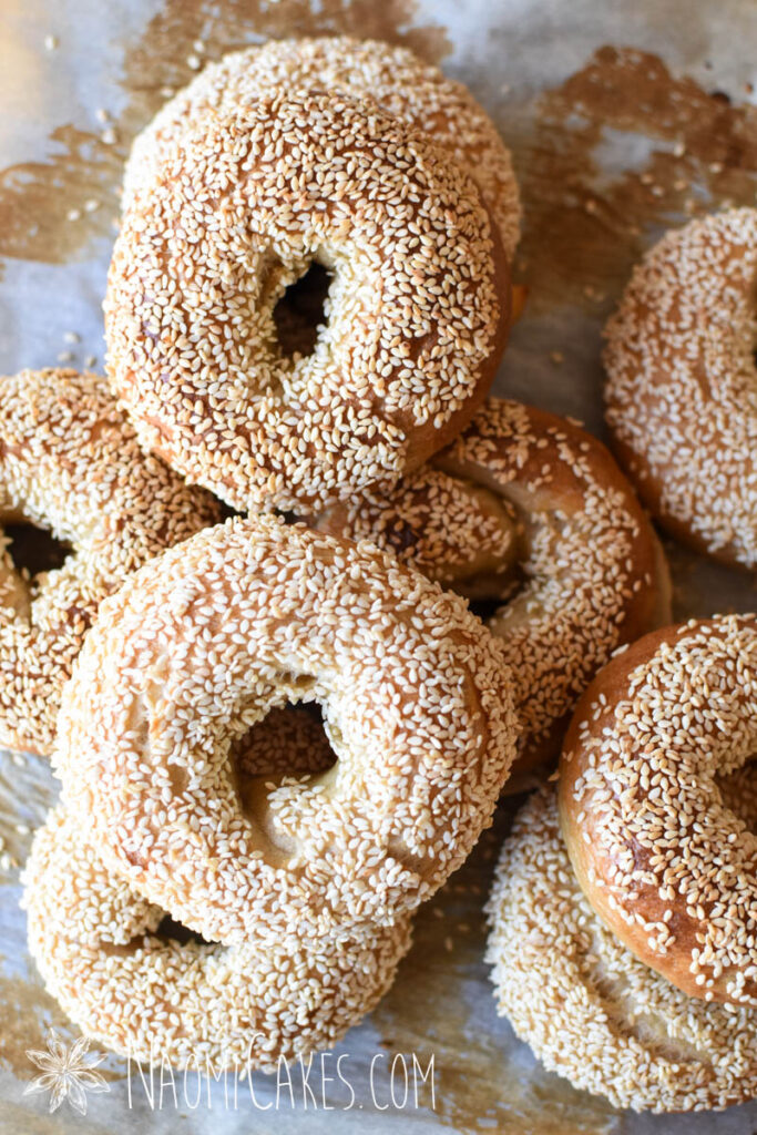 Sourdough Sesame Montreal Bagels [Recipe] - NaomiCakes