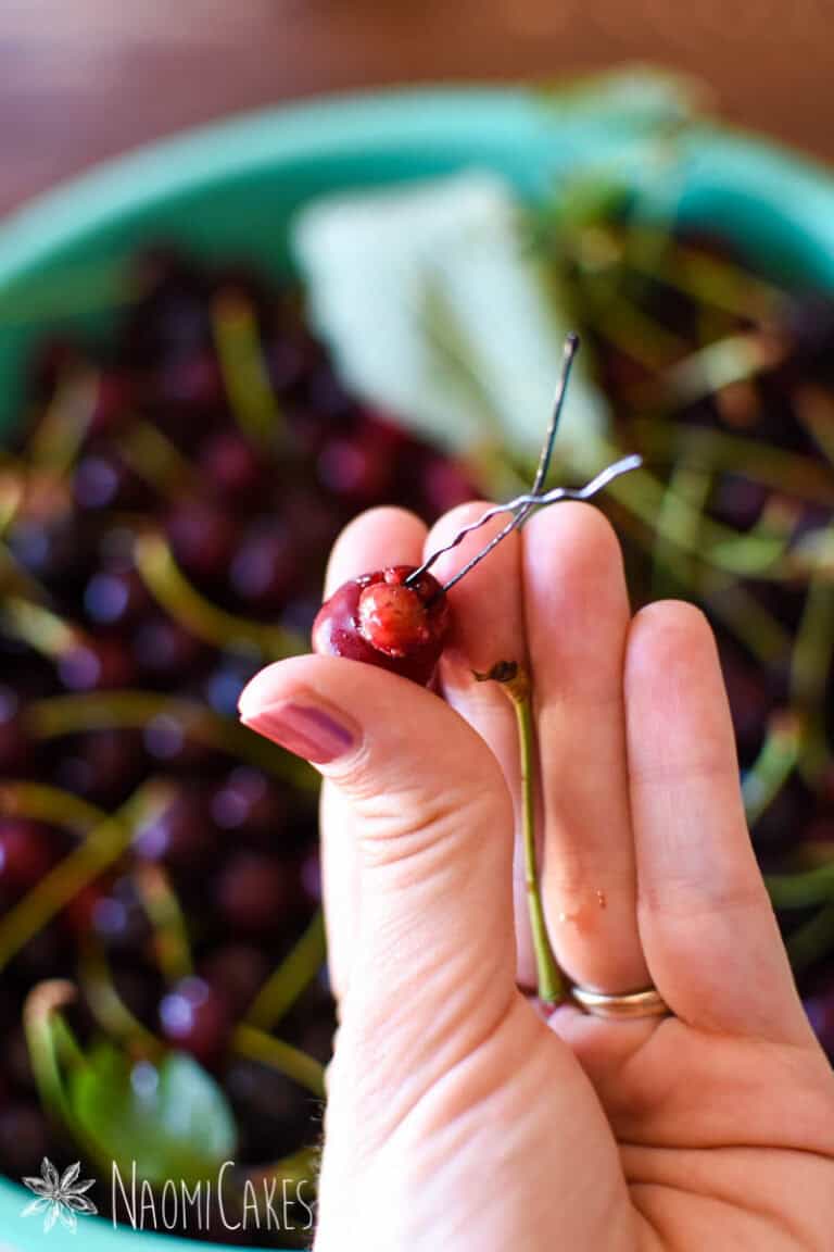 How to Pit Cherries Without a Cherry Pitter [Tutorial] - NaomiCakes