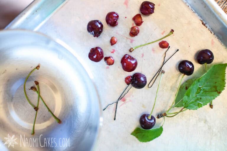 How to Pit Cherries Without a Cherry Pitter [Tutorial] - NaomiCakes