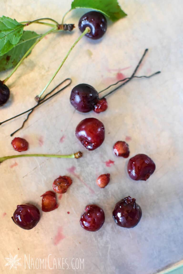 How to Pit Cherries Without a Cherry Pitter [Tutorial] - NaomiCakes