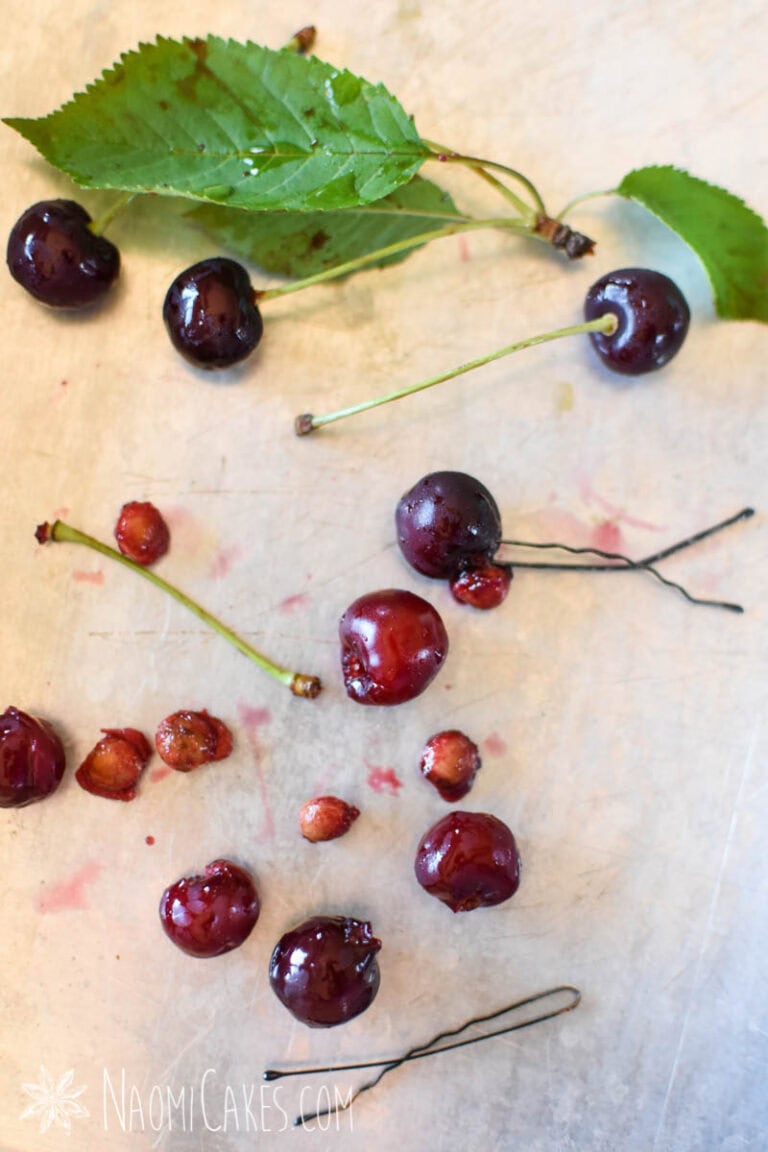 How to Pit Cherries Without a Cherry Pitter [Tutorial] - NaomiCakes