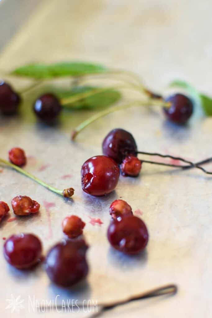 How to Pit Cherries Without a Cherry Pitter [Tutorial] - NaomiCakes